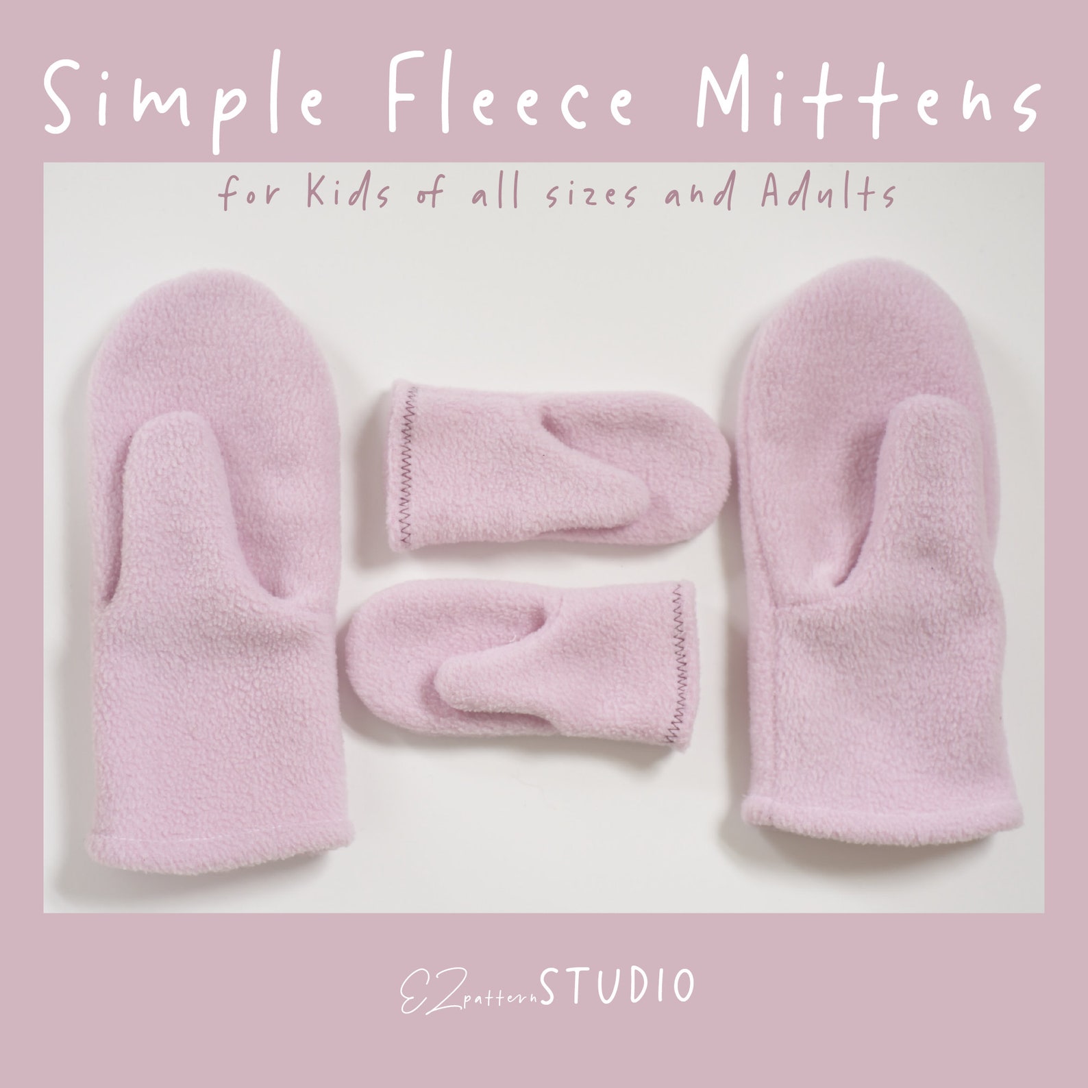 Simple Fleece Mittens PDF Sewing Pattern /12 Sizes: Kids of - Etsy