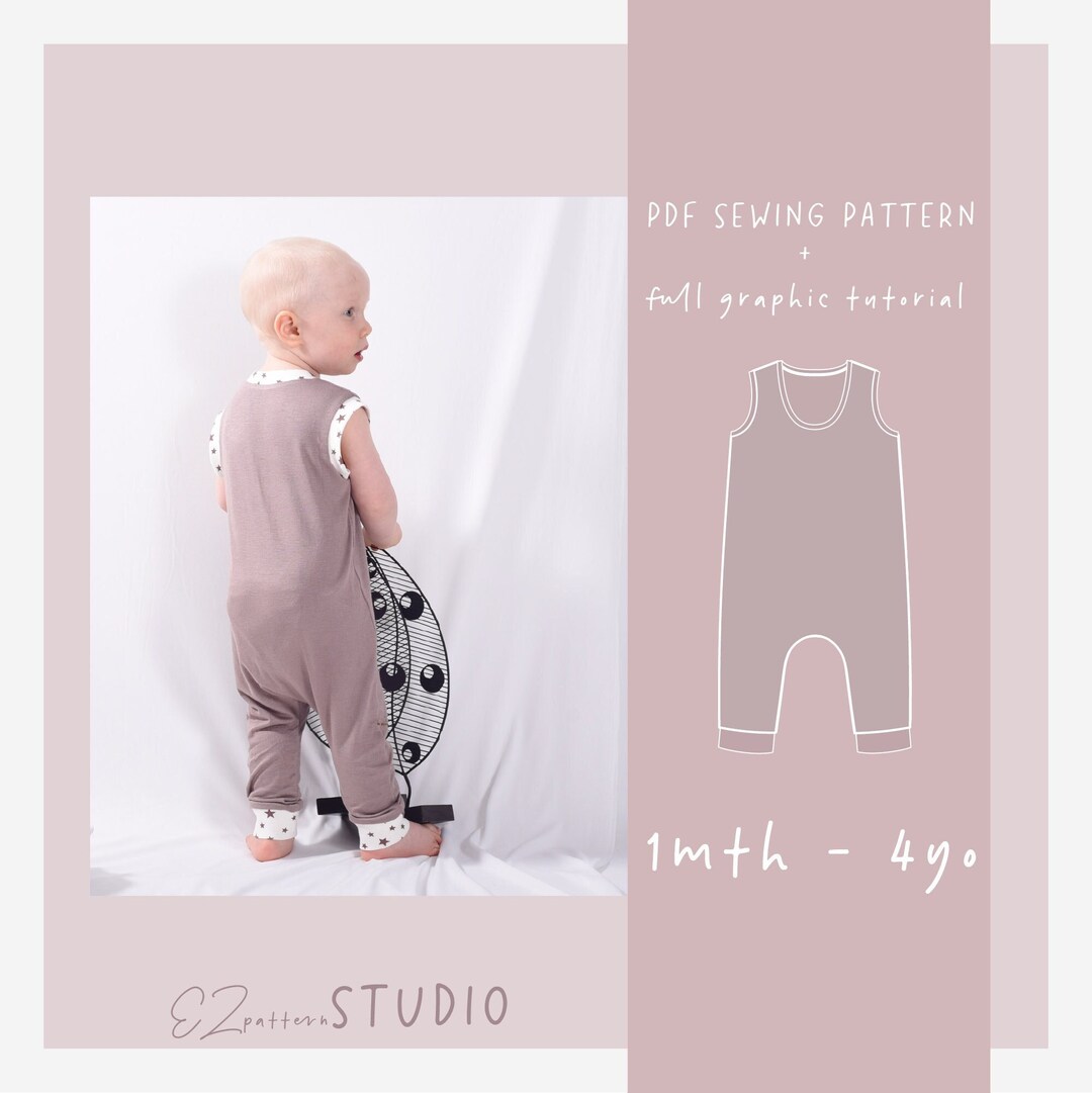 JERSEY Jumpsuit Sewing PDF Pattern for Baby/toddler // Kids - Etsy