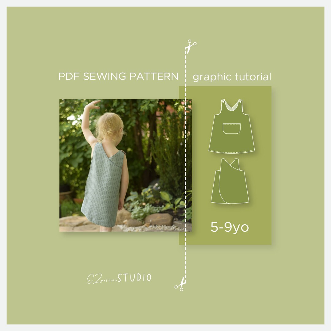 Cross-back Reversible Pinafore Apron/dress With POCKET PDF Sewing ...
