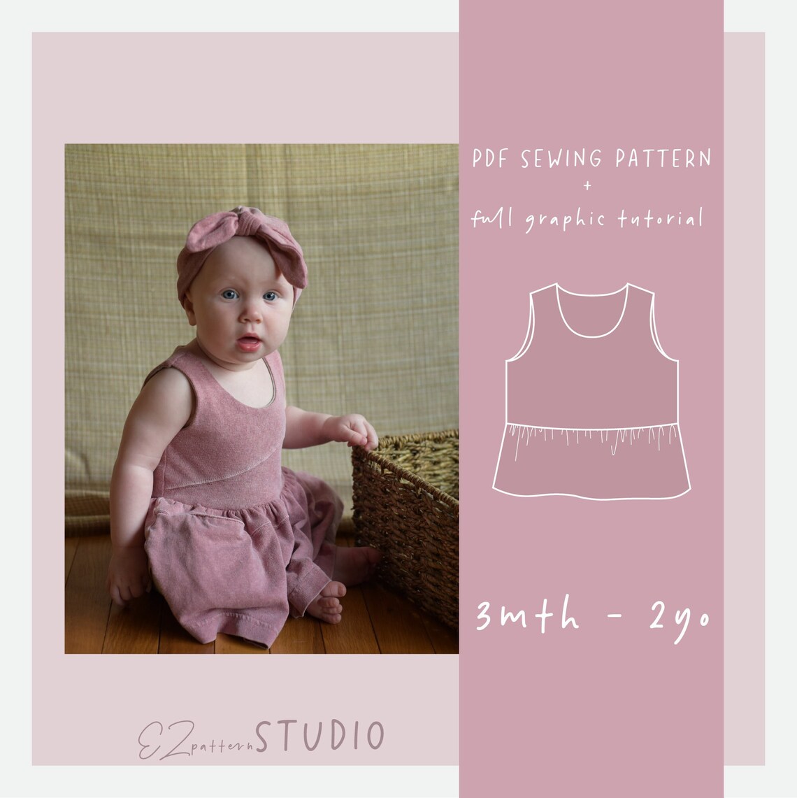 Top/dress PDF Sewing Patterns for Baby/sizes: 3mth 2y - Etsy