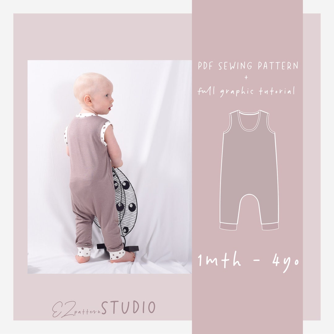 JERSEY Jumpsuit Sewing PDF Pattern for Baby/toddler // Kids Toddler 1 3 ...