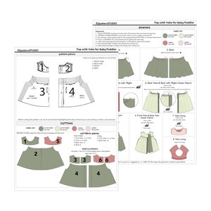 Top With Yoke PDF Sewing Pattern for Baby/toddler /SIZES: 3mth | Etsy