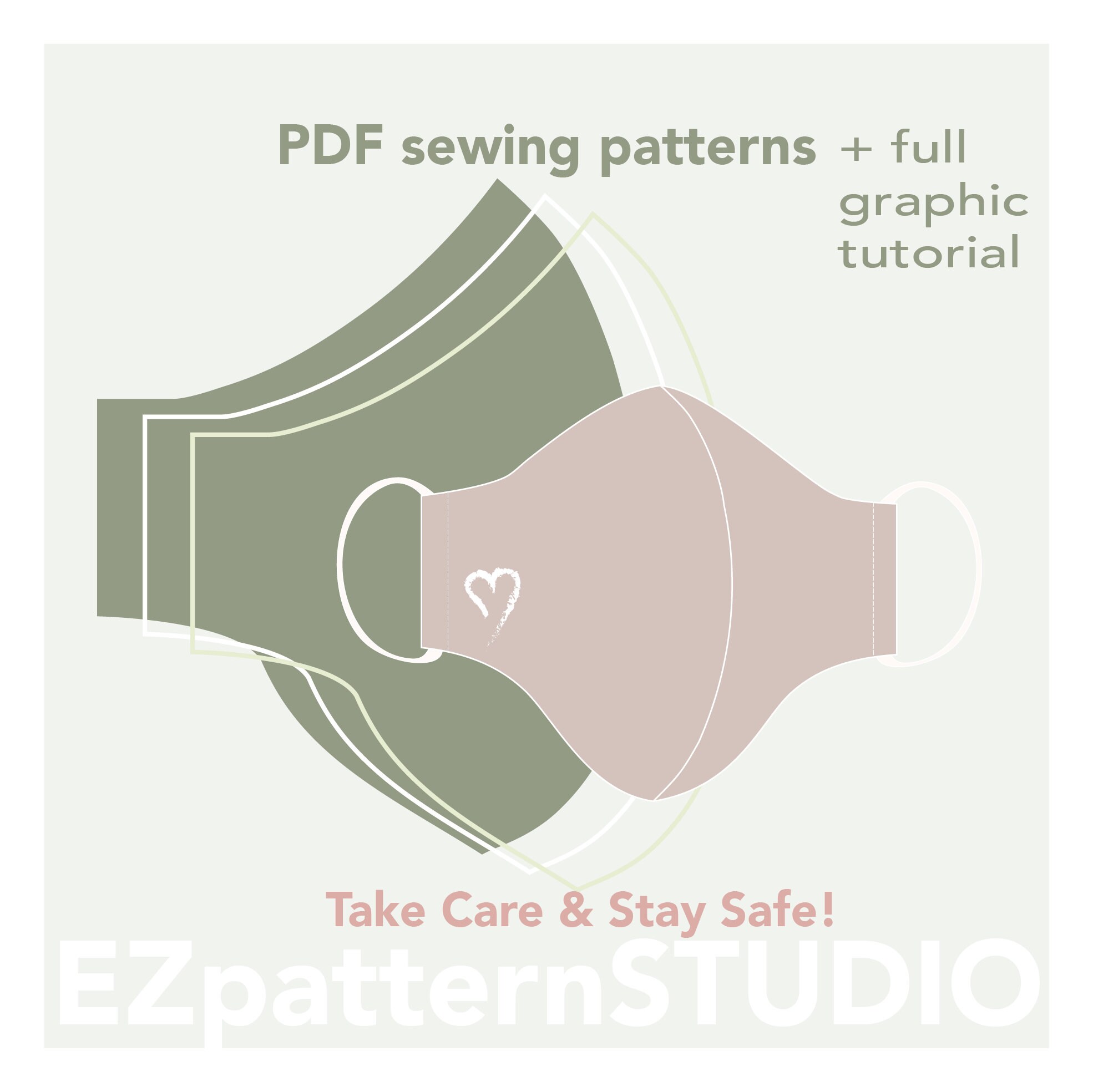 TWO Face Mask PDF Sewing Pattern for Child Teenager Adult/ | Etsy