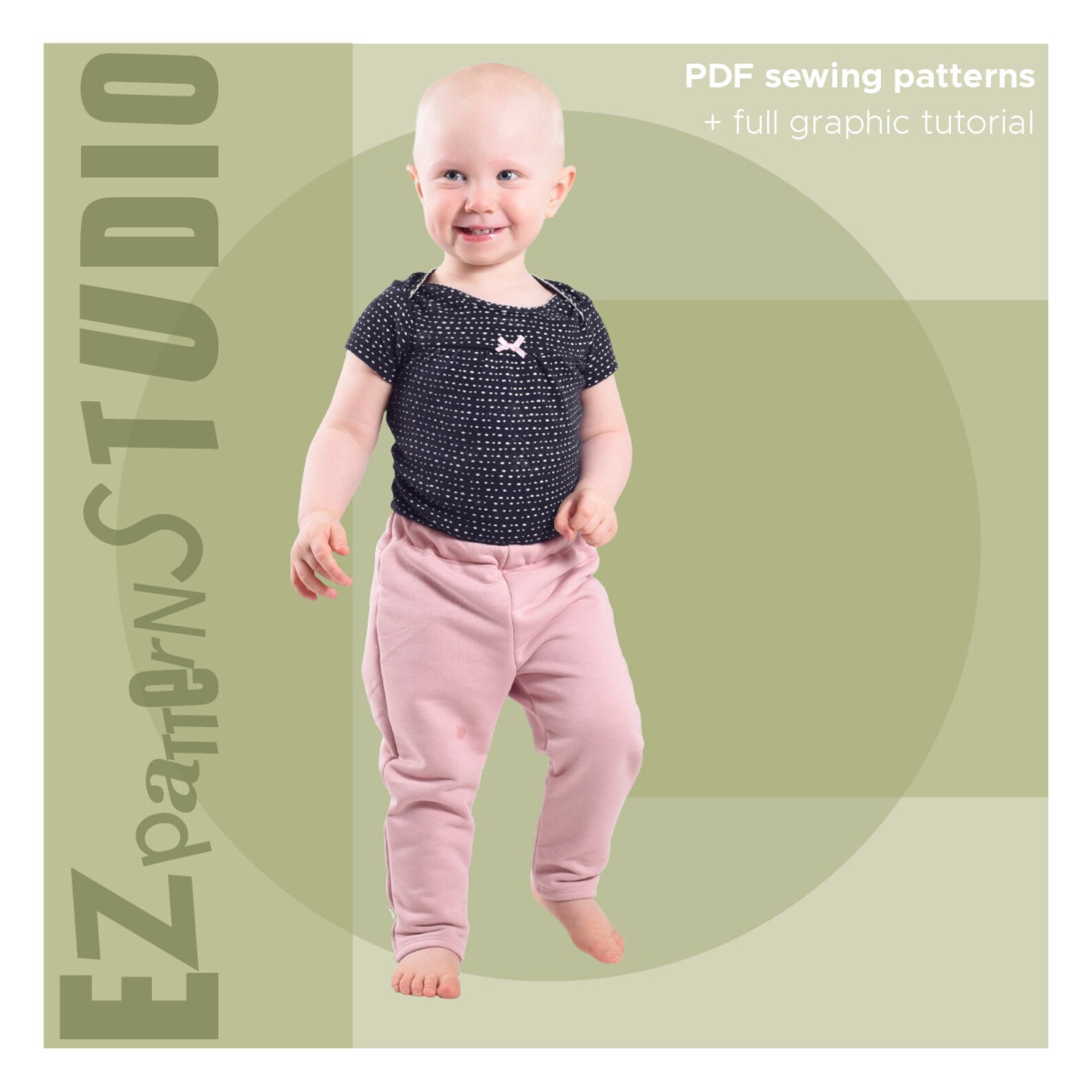 Easy PDF Sewing Pattern for Making Jersey Pants With Back Yoke for Kids ...