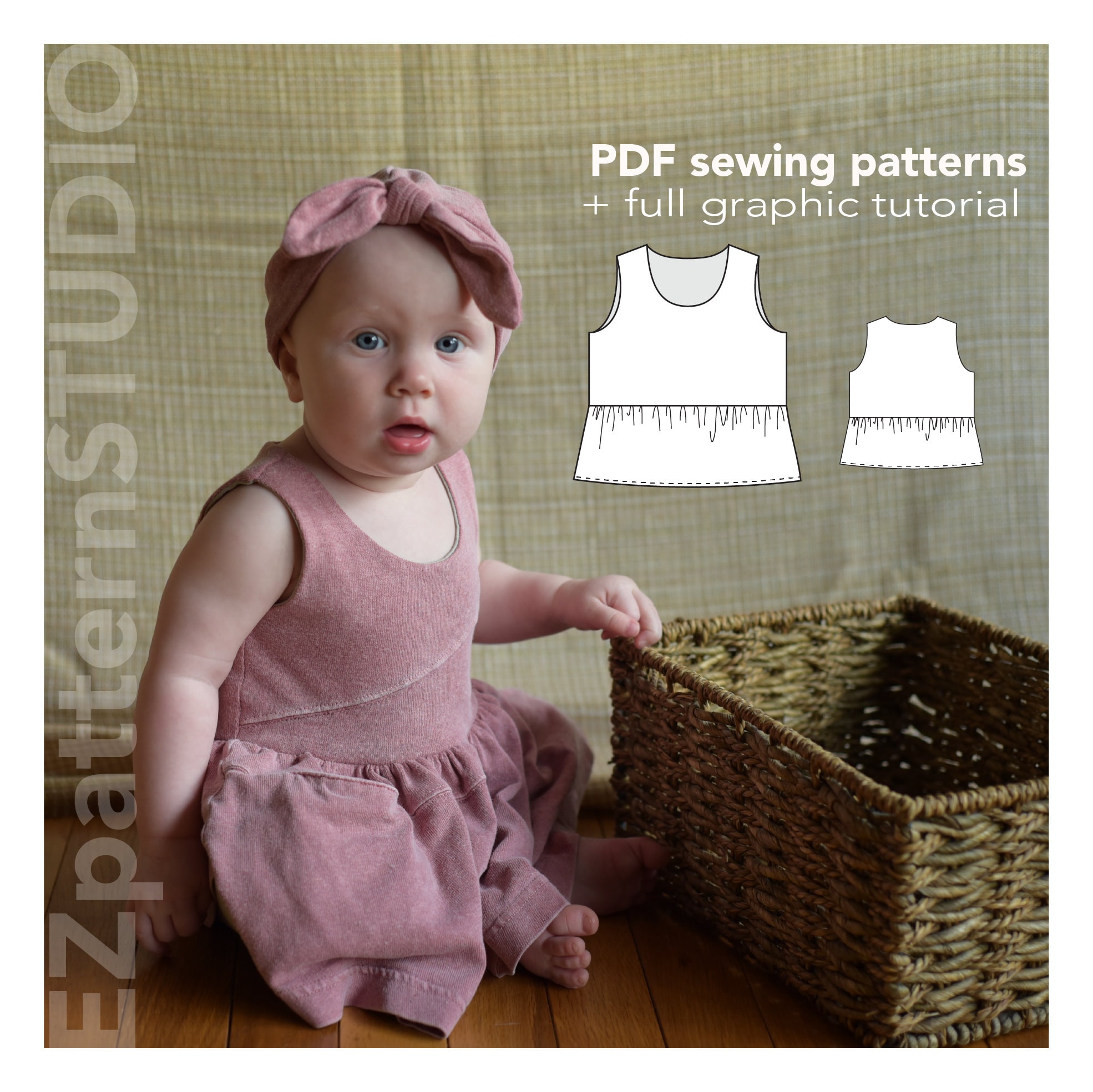 Top/Dress PDF Sewing Patterns for Baby/Sizes: 3mth 2y | Etsy