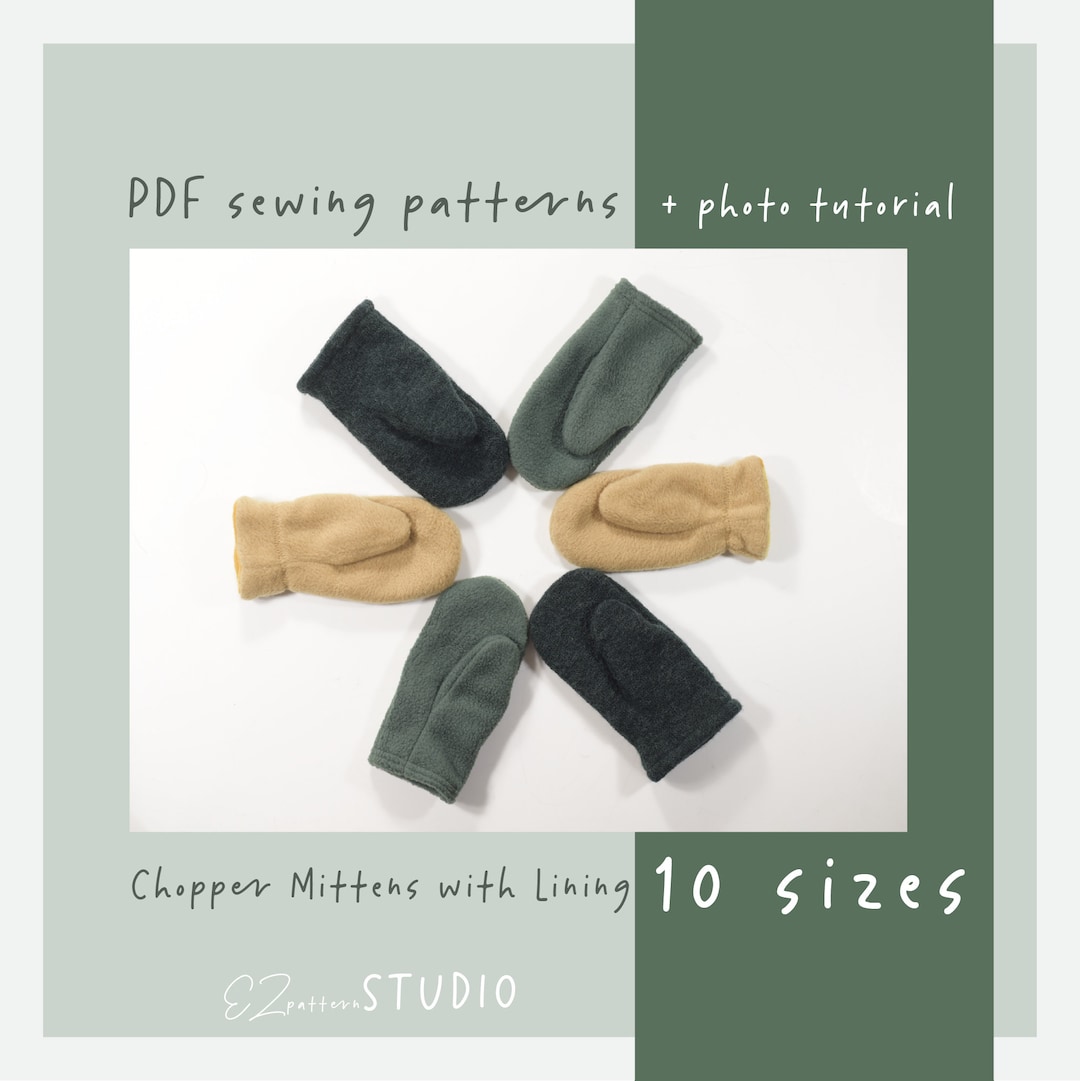 Chopper Mittens With Lining for Kids of All Sizes and Adults /10 SIZES ...