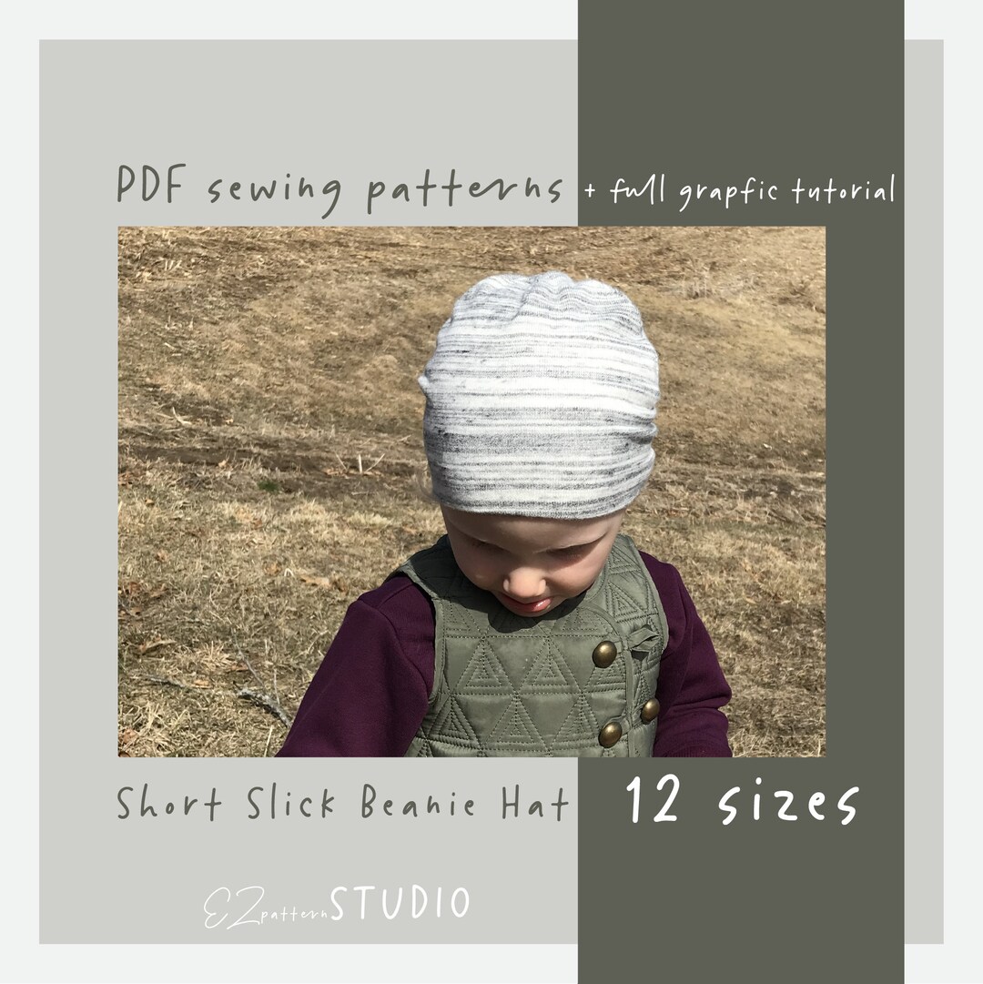 Slick Beanie Hat PDF Sewing Pattern, Child to Adult (12 Sizes) - Etsy