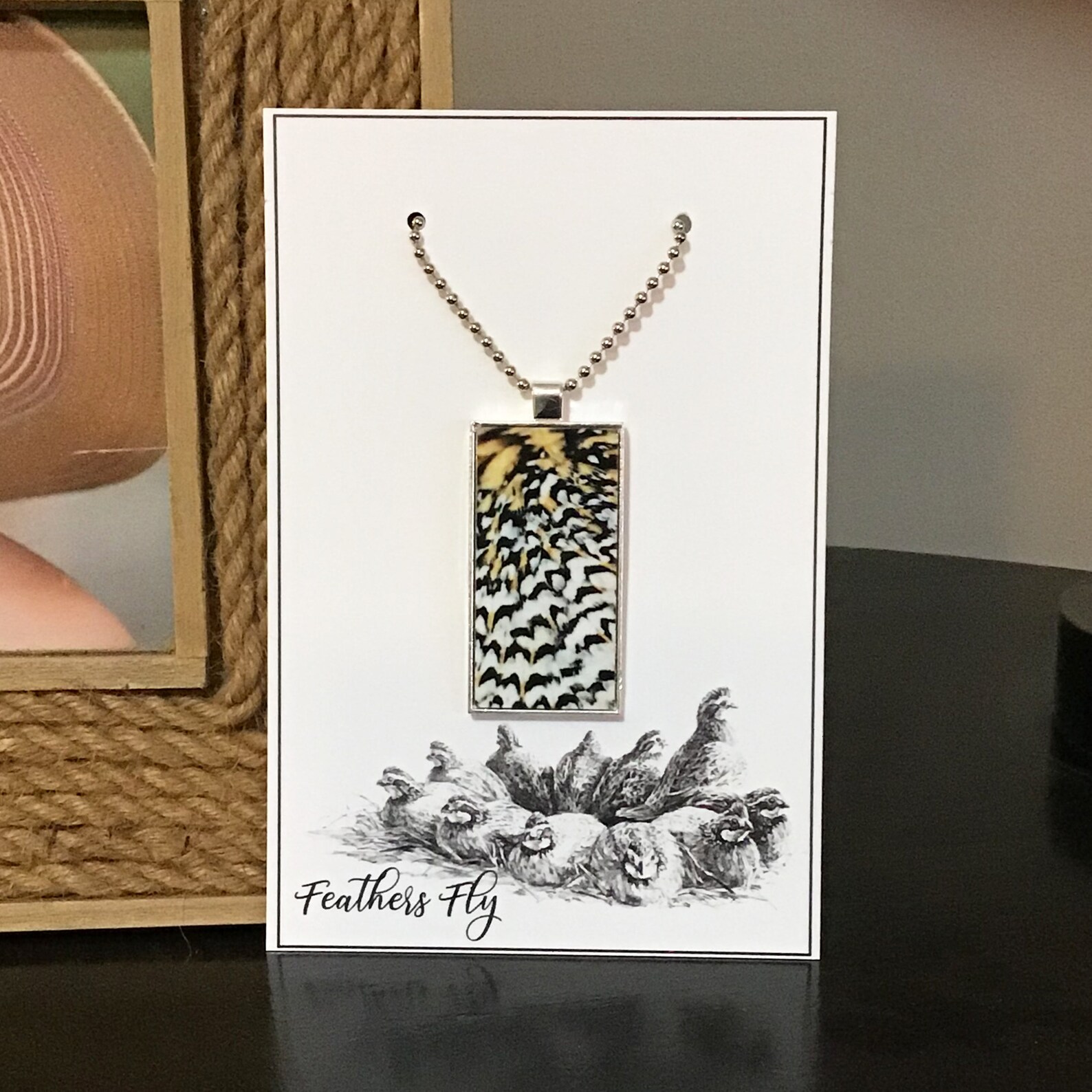 Bobwhite Quail Feathers Pendant With 30 Ball Chain - Etsy