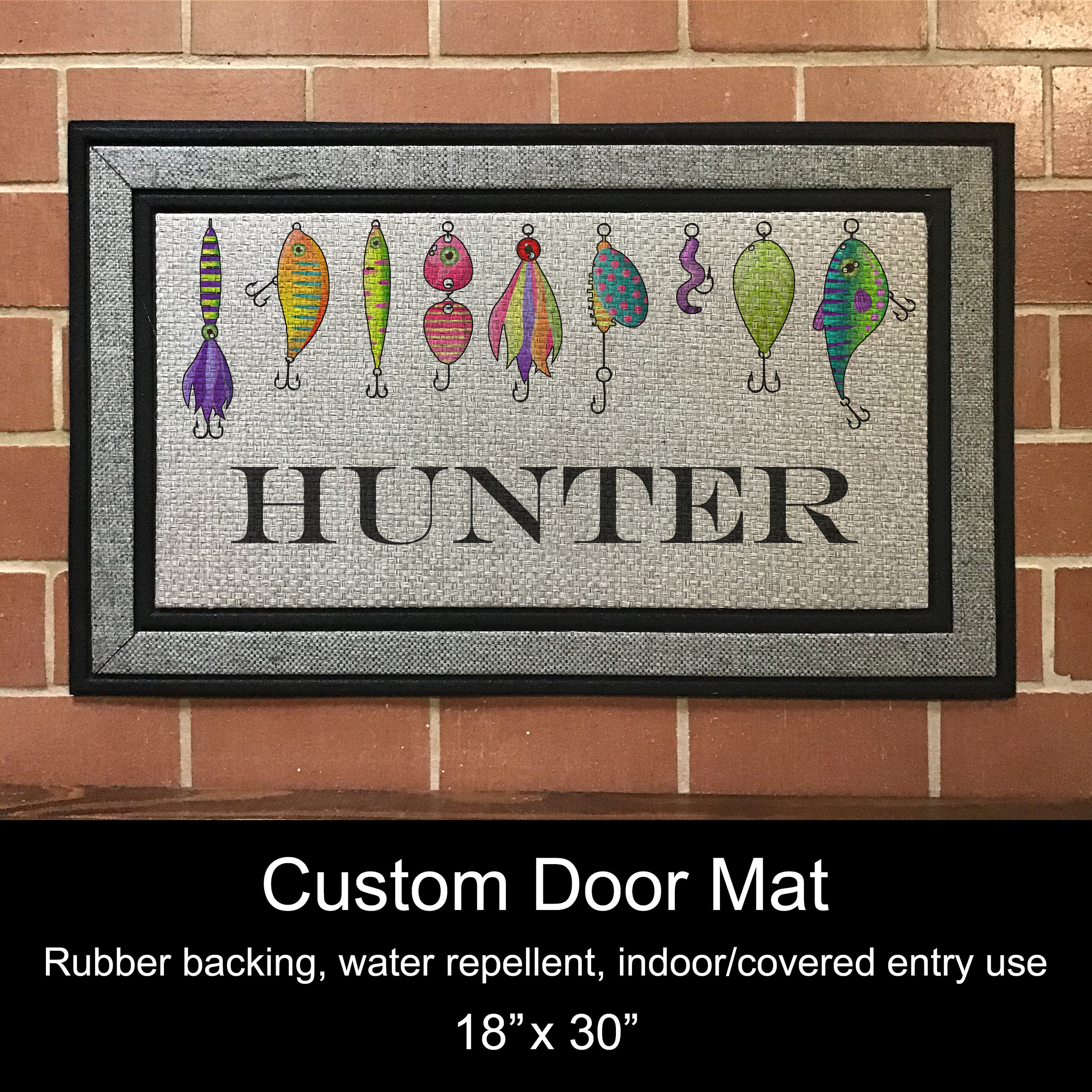 Custom Door Mat 18 x 30 Fishing Lures | Etsy