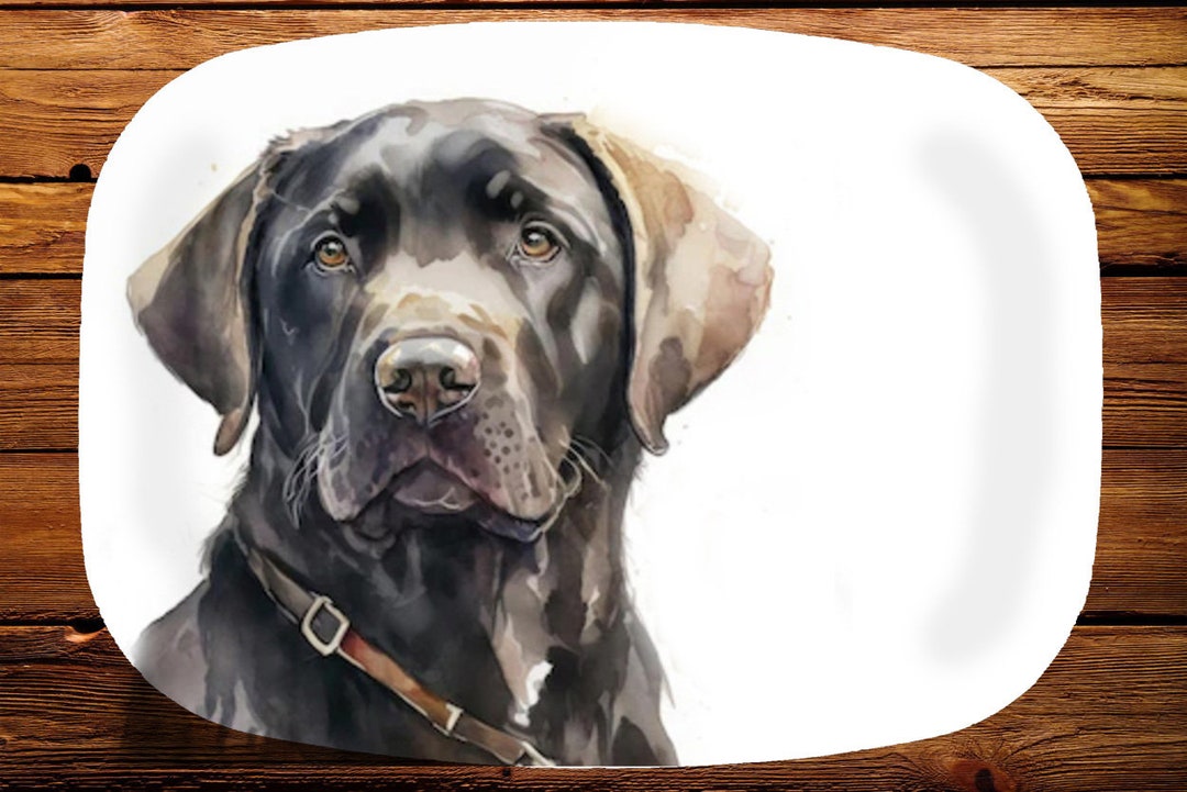 10" X 14" Unbreakable Serving Platter, Labrador Retriever, Black ...