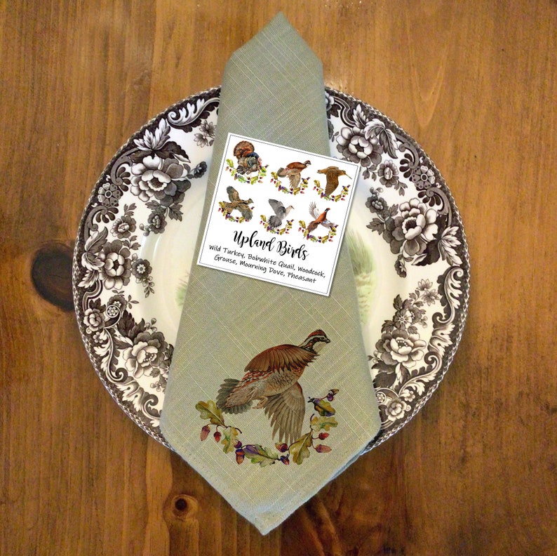 NEW Belize Collection Napkins, Upland Birds and Acorns - Etsy