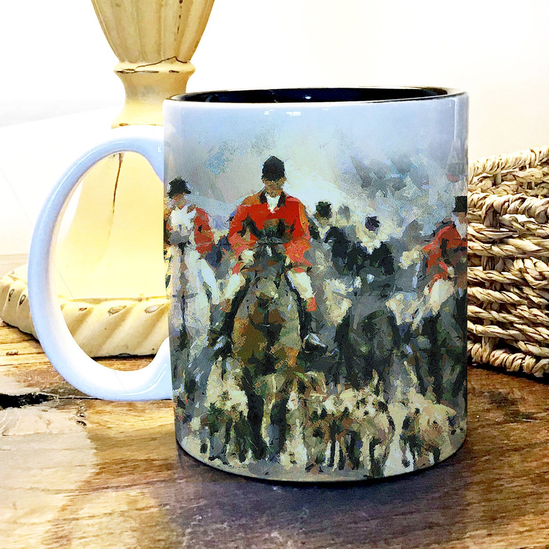 Ceramic Coffee Tea Mug Fox Hunting - FREE SHIPPING - Etsy