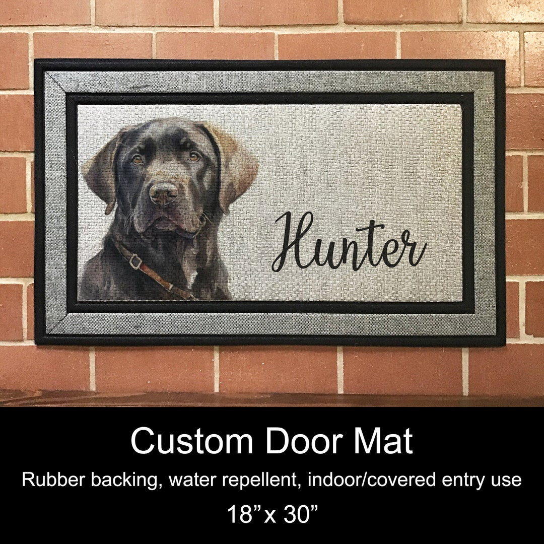 Custom Door Mat, 18" X 30" - Labrador Retriever - Black, Chocolate or ...