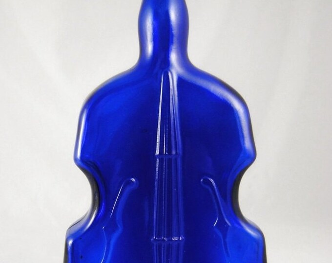 Vintage 8" Cobalt Blue Glass Violin Shaped Ear Fiddle Bottle Marked 3 ...