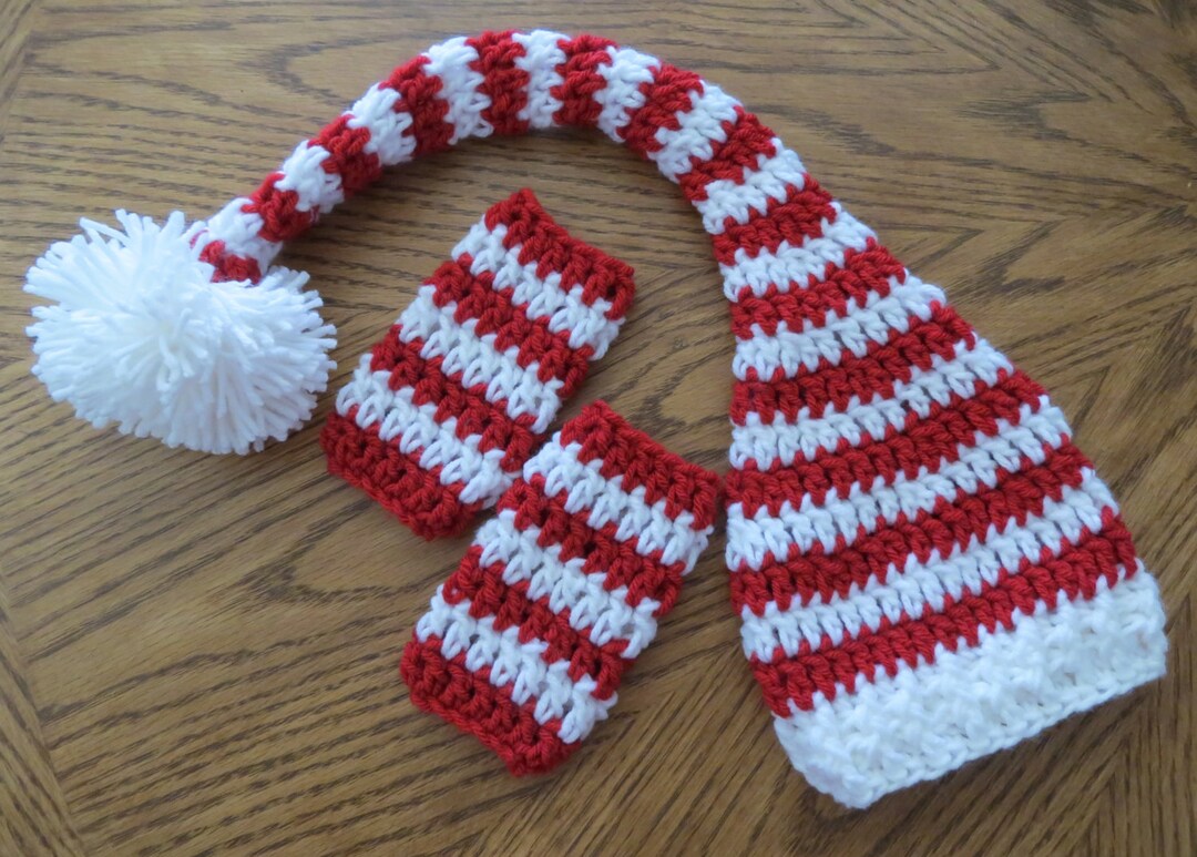 Christmas ELF STOCKING Hat Set, Leg Warmers, Christmas Photo Props ...