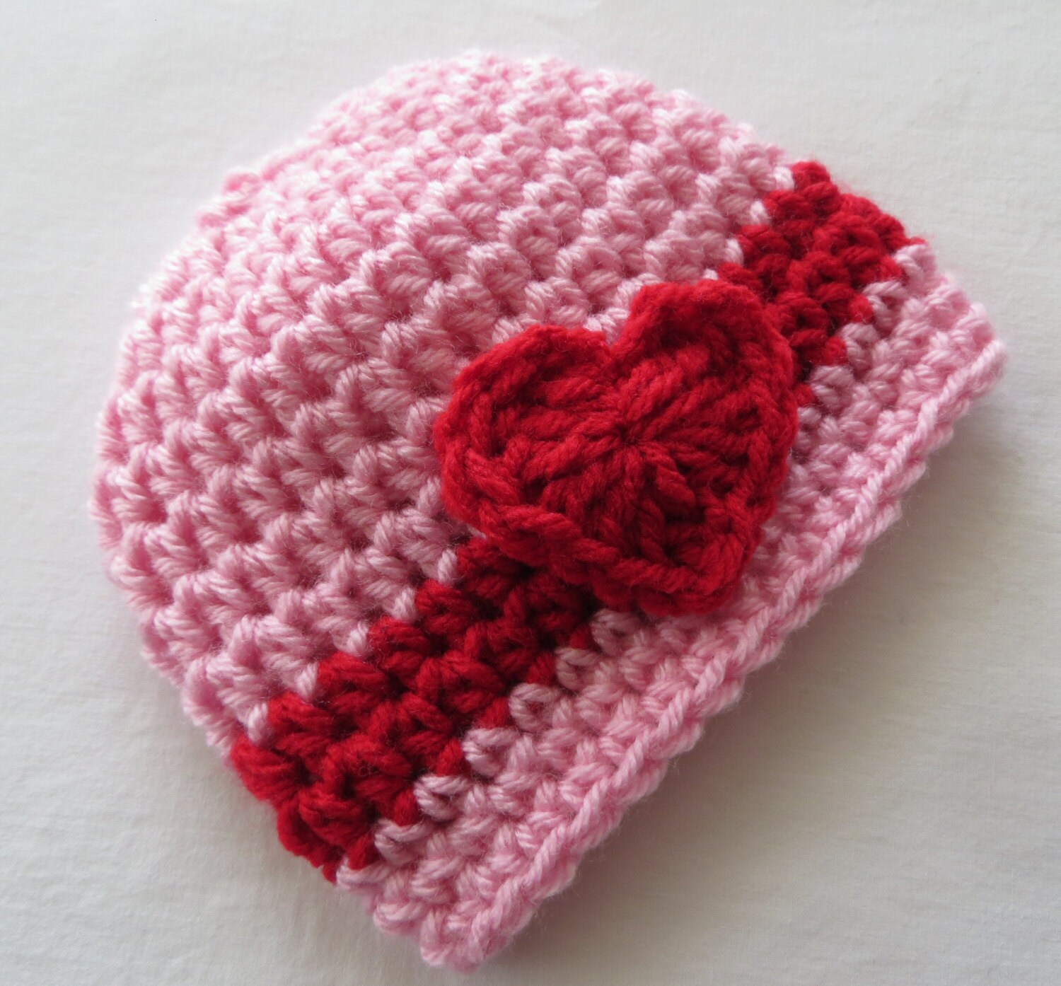 PINK VALENTINE'S Hat Red HEART Baby Girls | Etsy