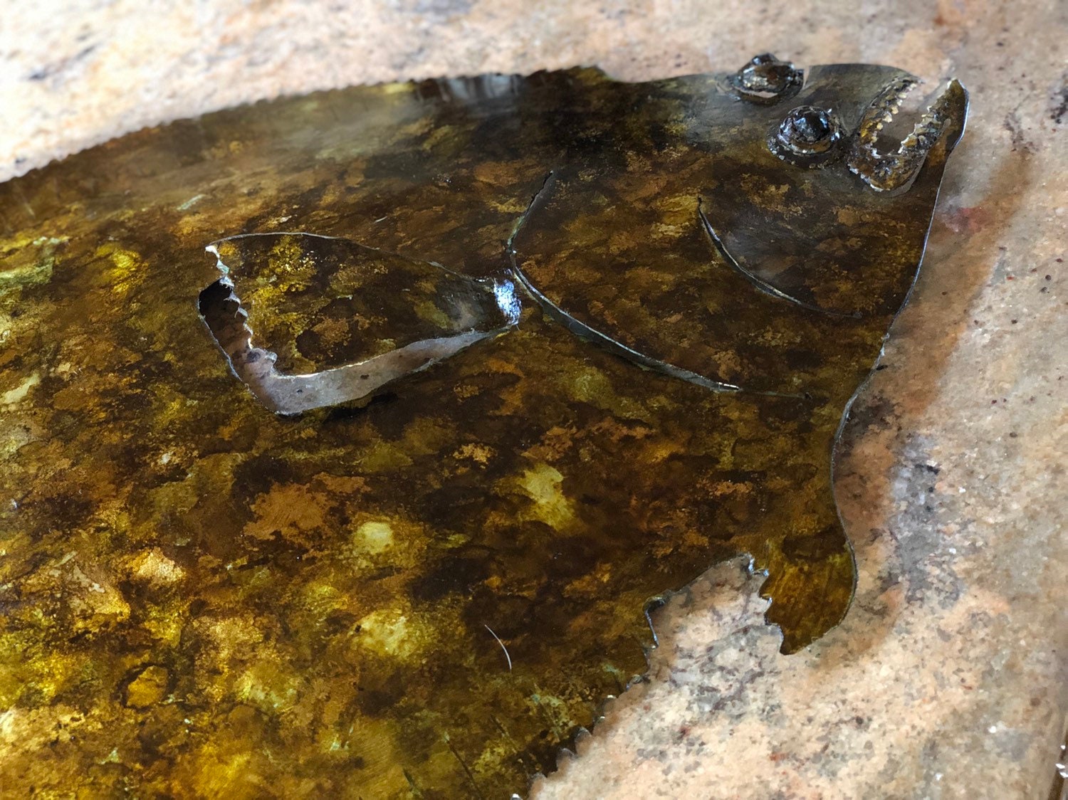 Pacific Halibut Sculpture, Metal Halibut Art, Fish Metal Decor, Ocean ...