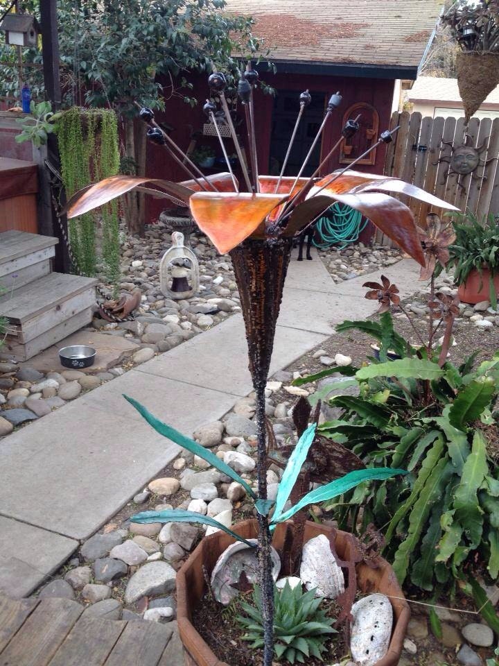 Lilly Custom Colored Stained Metal Sculpture, Lilly Flower, Lilly Metal ...