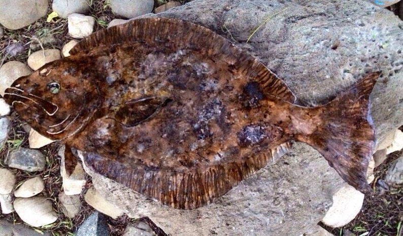 Pacific Halibut Sculpture, Metal Halibut Art, Fish Metal Decor, Ocean ...