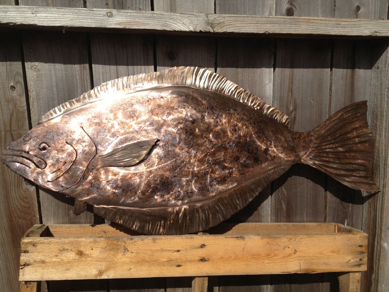 Pacific Halibut Sculpture Metal Halibut Art Fish Metal | Etsy