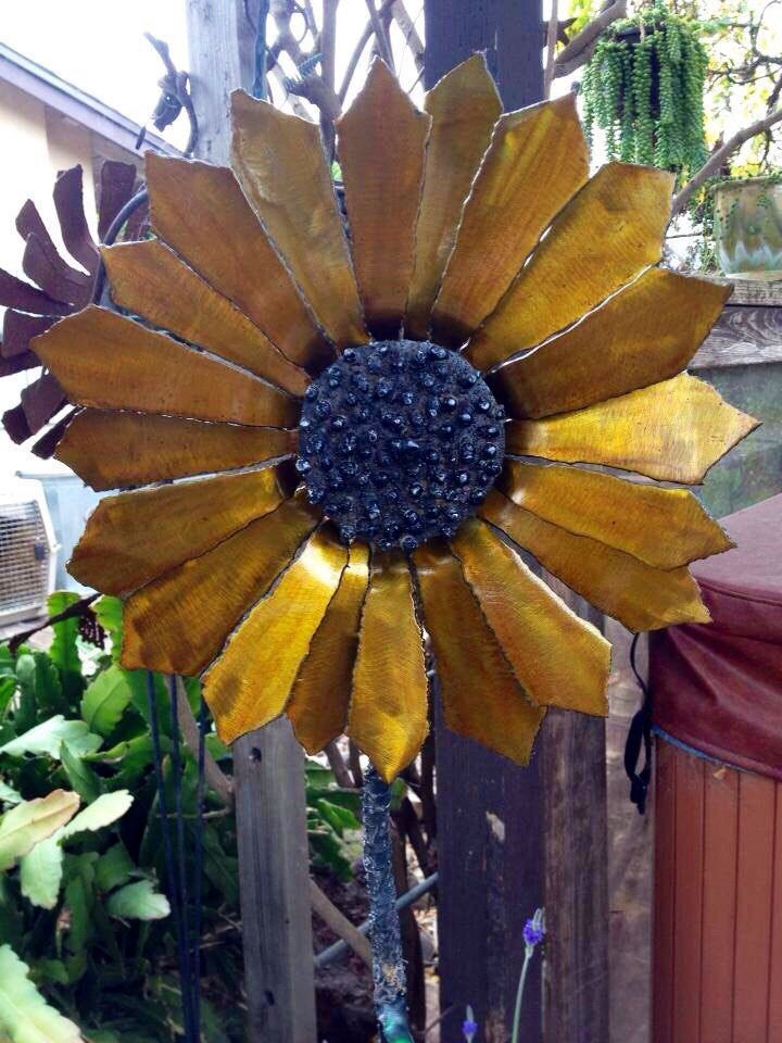 Sunflower Metal Art, Sunflower for Backyard, Yard Decor, Metal Flower ...