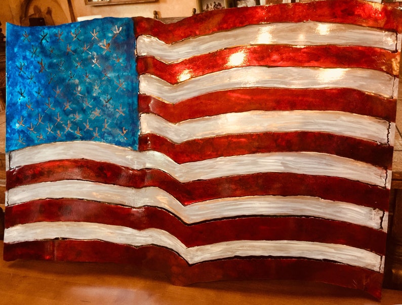 American Flag Sculpture Metal American Flag American Flag | Etsy