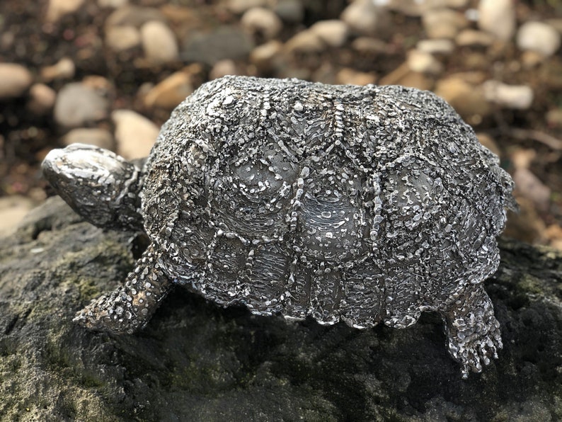 Metal Tortoise Garden Art - Metal Turtle Yard Art - Metal Garden Decor ...