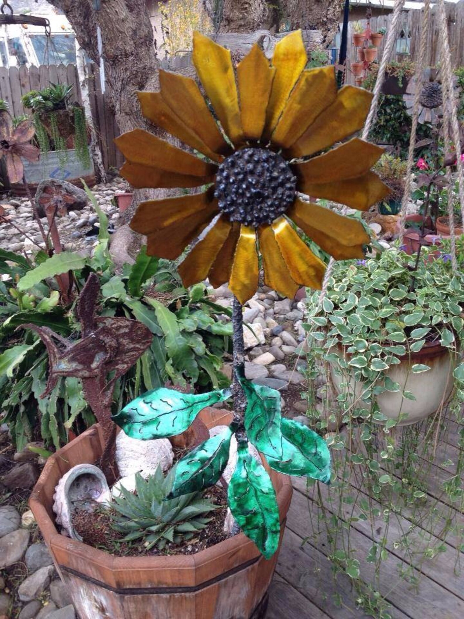 Sunflower Metal Art, Sunflower for Backyard, Yard Decor, Metal Flower ...
