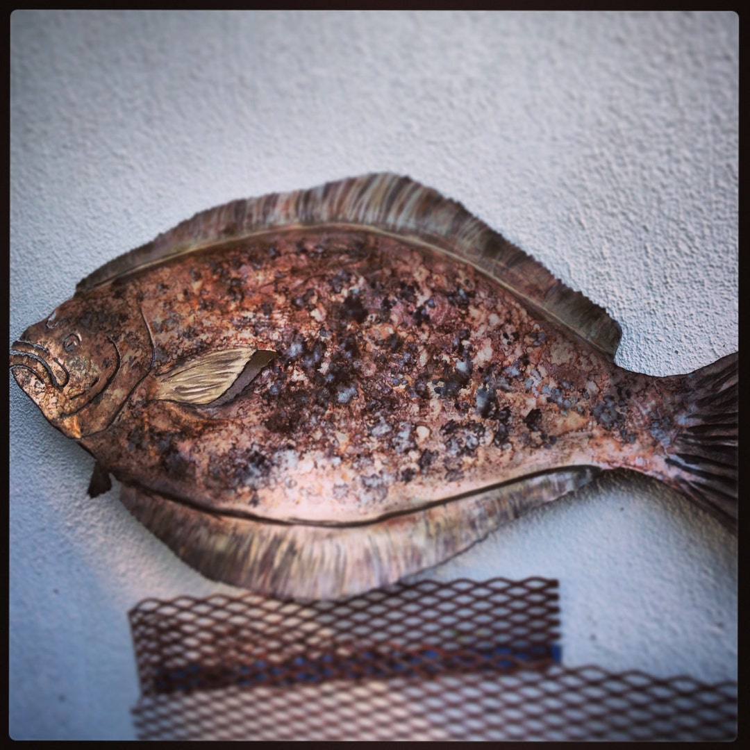 Pacific Halibut Sculpture, Metal Halibut Art, Fish Metal Decor, Ocean ...