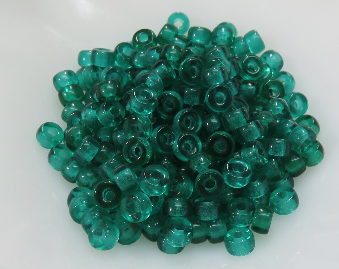 Emerald Green Roll Bead Mini Crow Bead Czech Glass 6 Mm - Etsy