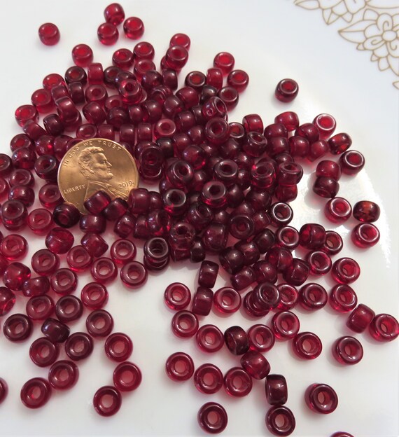 Garnet Red Roll Bead Mini Crow Bead Czech Glass 6 mm Seed - Etsy France