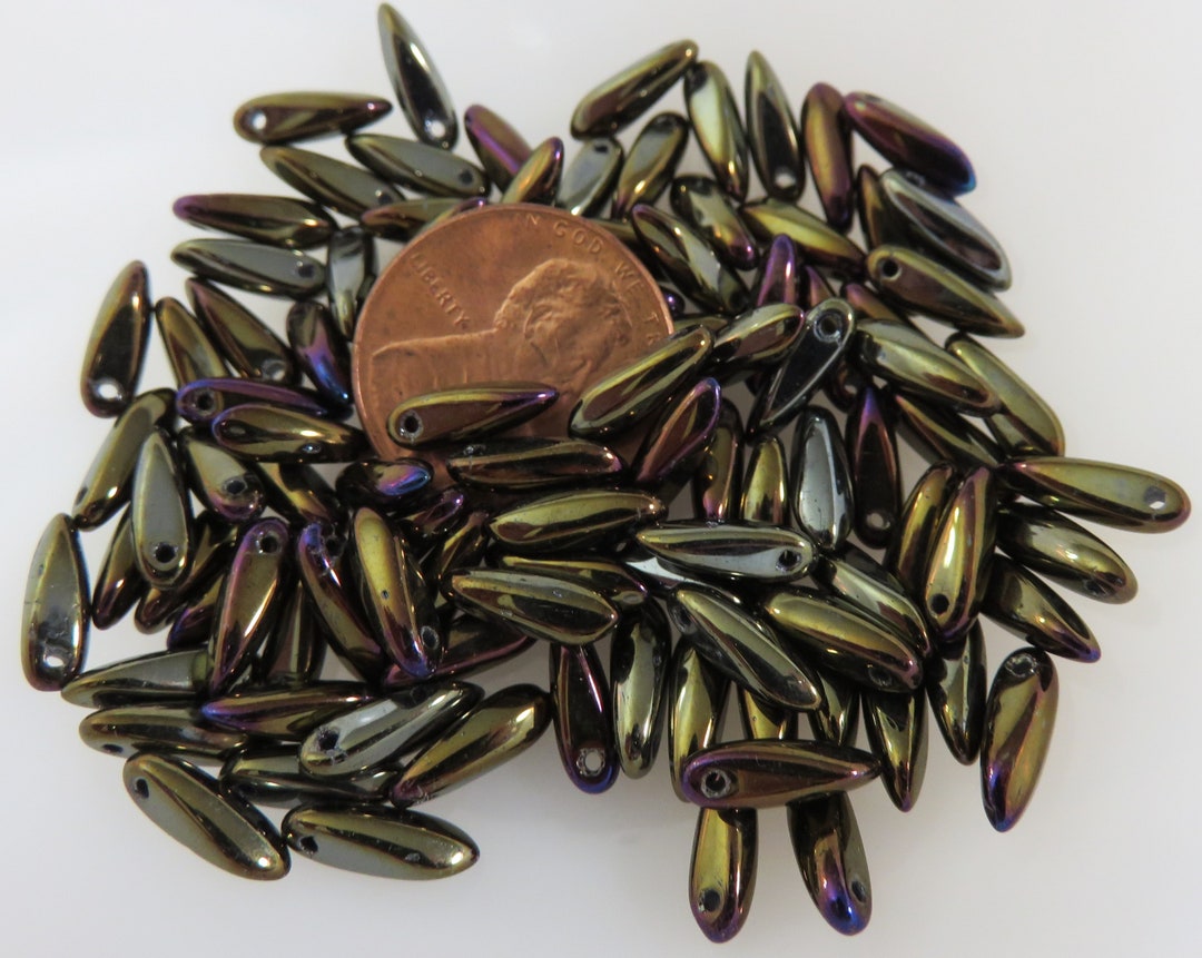 Iris Brown Daggers Czech 3 X 10 Mm Glass Dagger Beads 100 - Etsy