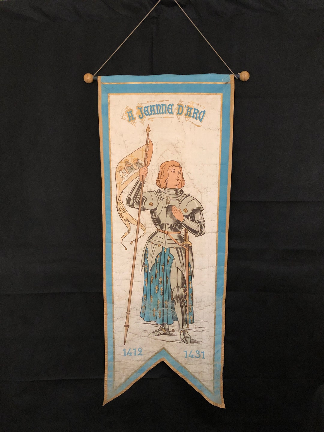 Authentic Large Vintage French Parade Flag Joan of Arc - Etsy