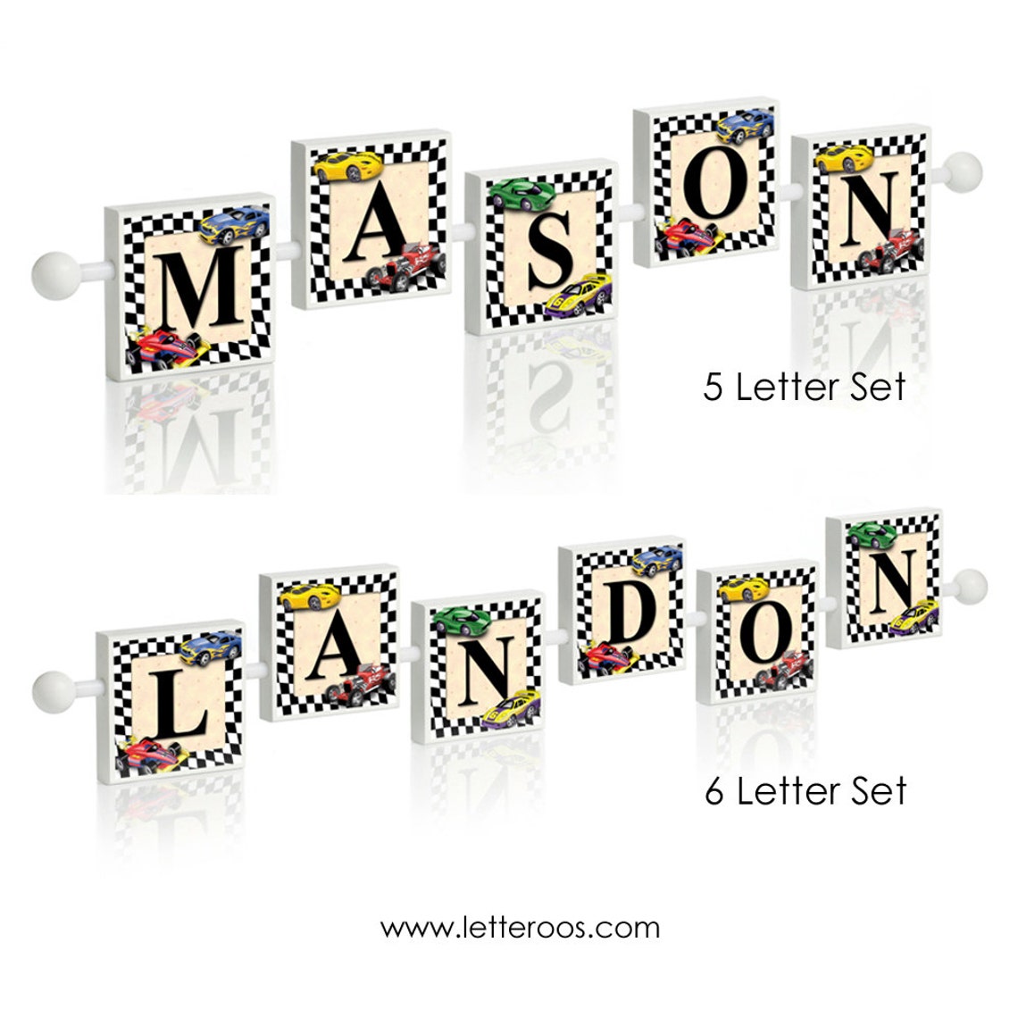 Hot Rods Cars Letteroos Personalized Name Sign Wall Letters Custom ...