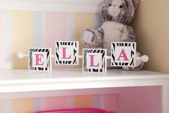 Cartas de pared cebra rayas populares niñas colores azul rosa | Etsy