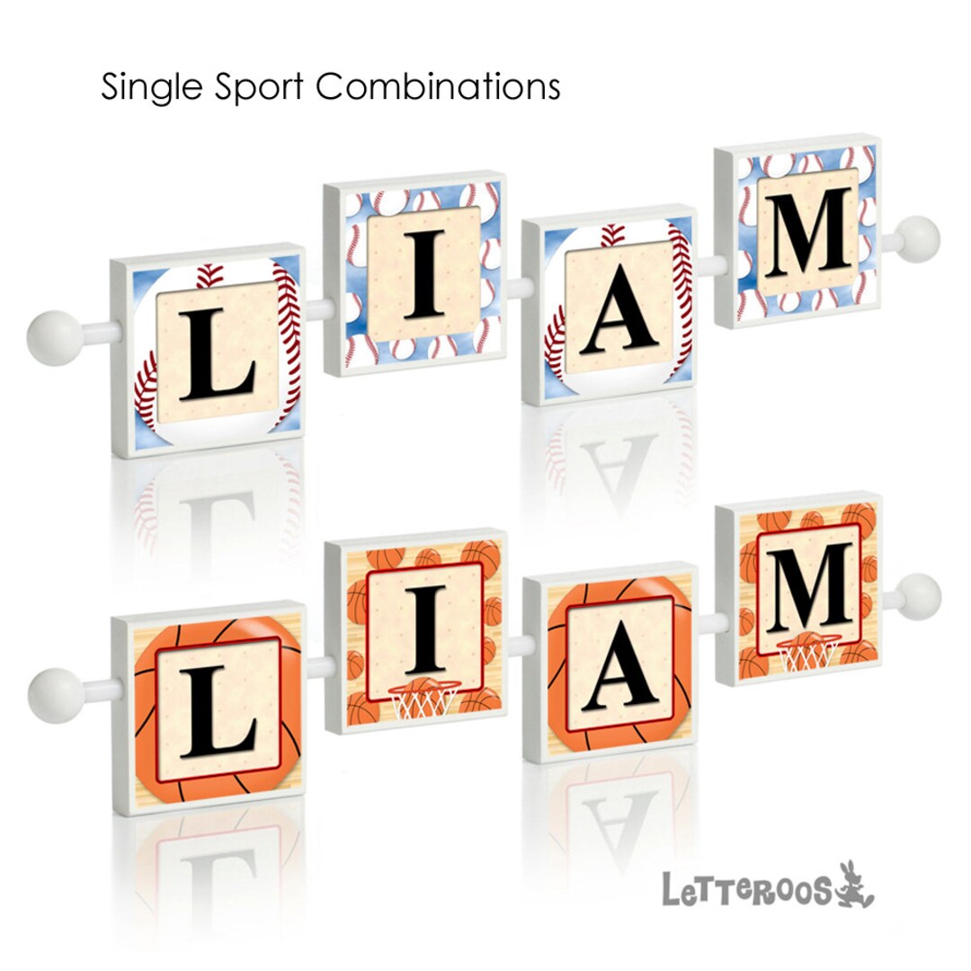 Single Sports Name Sign Basketball Football Baseball Soccer Hockey Golf ...