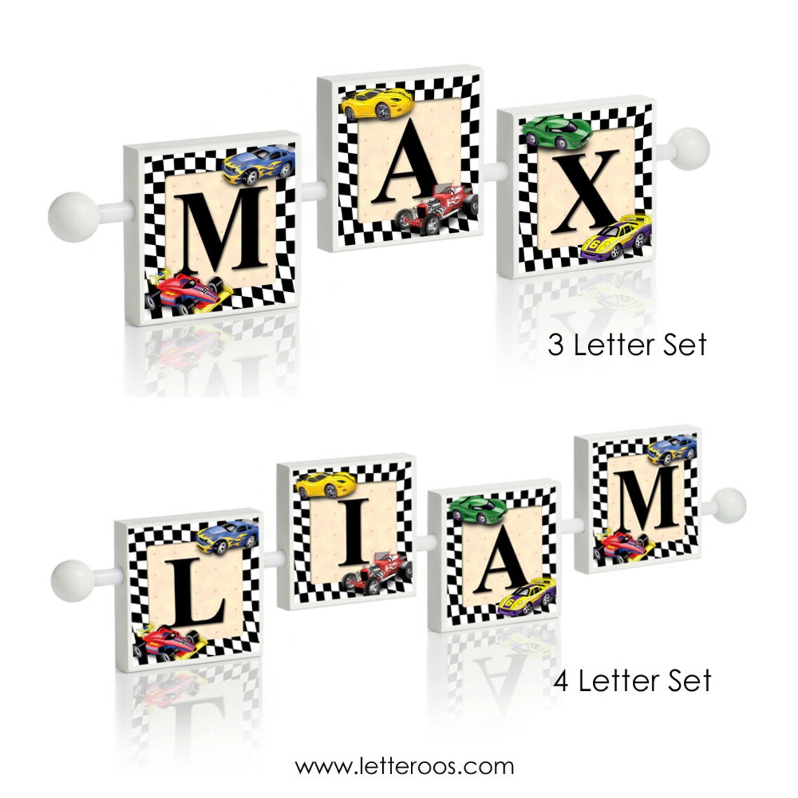 Hot Rods Cars Letteroos Personalized Name Sign Wall Letters Custom ...