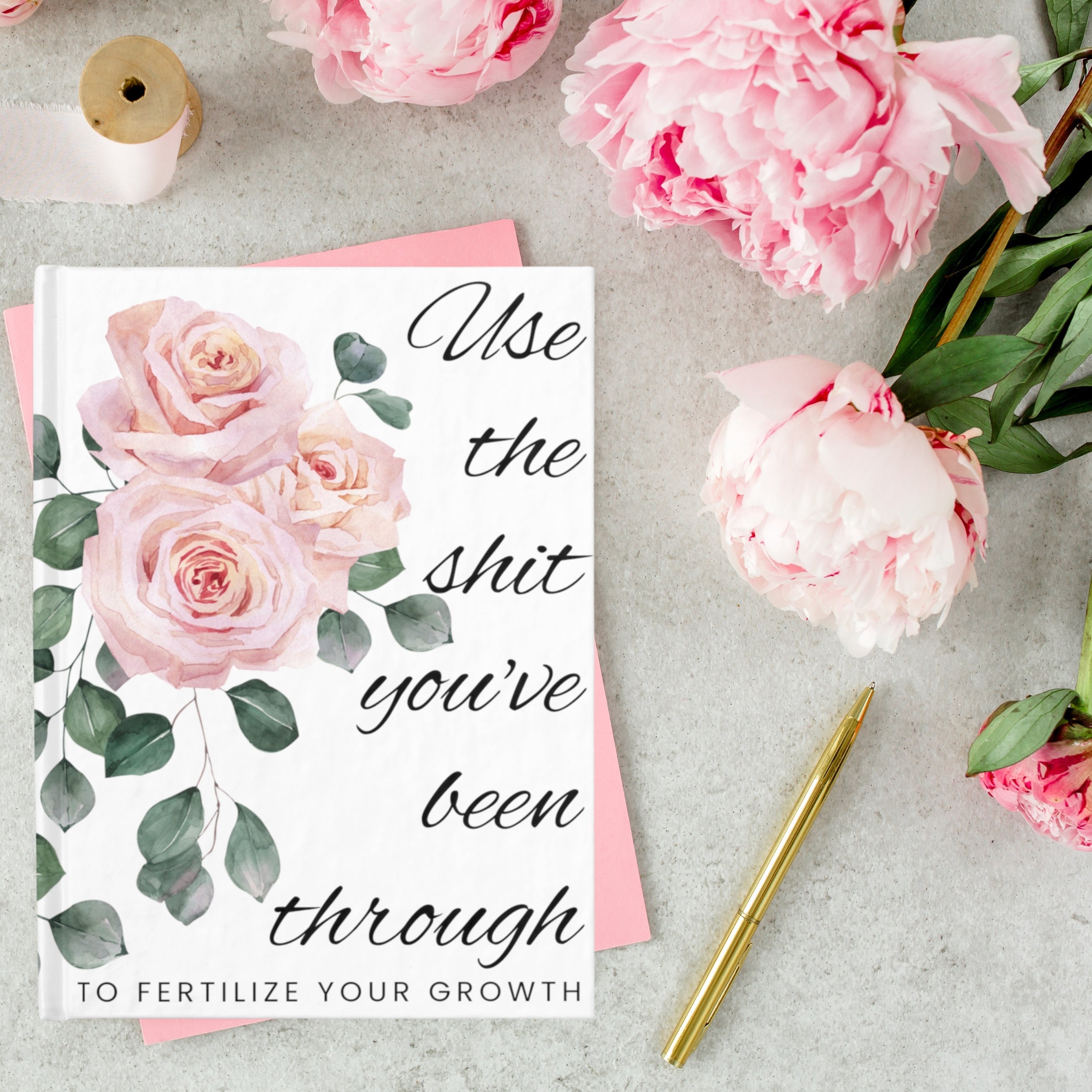 Pink Rose Journal Plant Lover Gift Rose Gift Inspirational - Etsy