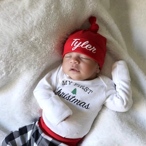 Baby Boy First Christmas Outfit Personalized, My First Christmas ...
