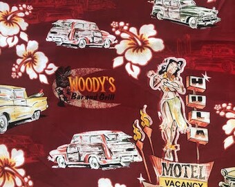 Hula Girl Fabric | Etsy