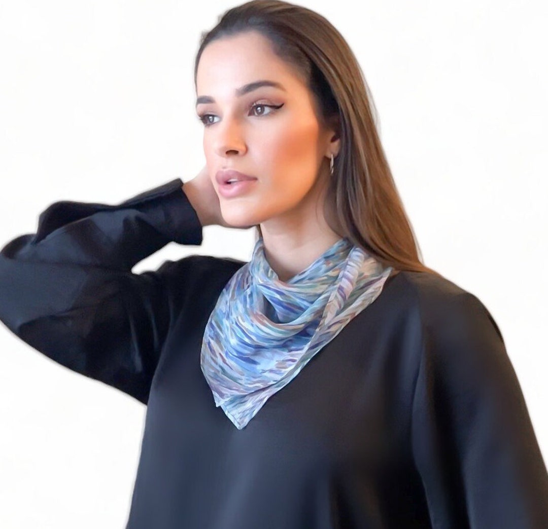 100% Silk Neckerchief, Neck Scarf, Bandana, Square Scarf, Women's Scarf ...
