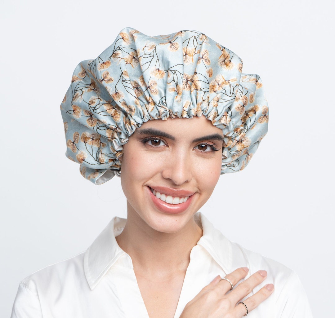 100% Pure Mulberry Silk Bonnet/ Sleep Cap/reversible/ Adjustable String ...