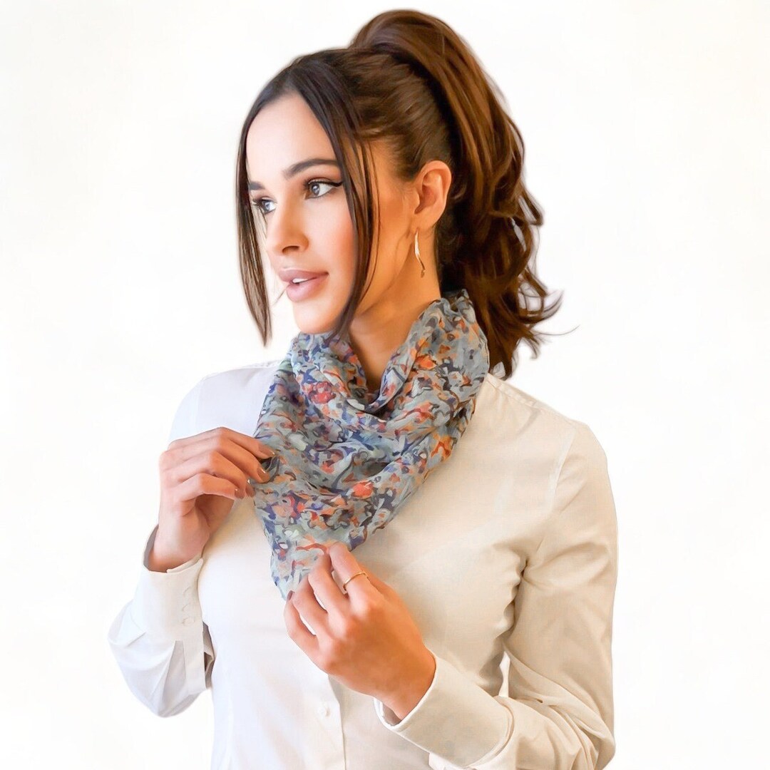 100% Silk Neckerchief, Neck Scarf, Bandana, Square Scarf, Women's Scarf ...