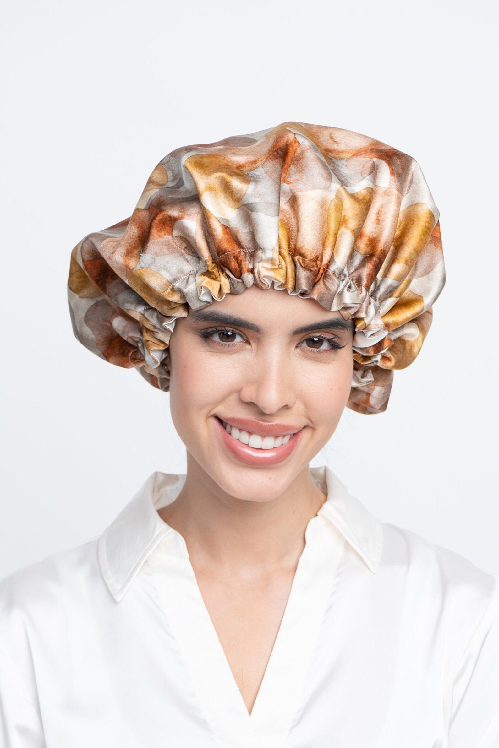 100% Pure Mulberry Silk Bonnet/ Sleep Cap/reversible/ Adjustable String ...