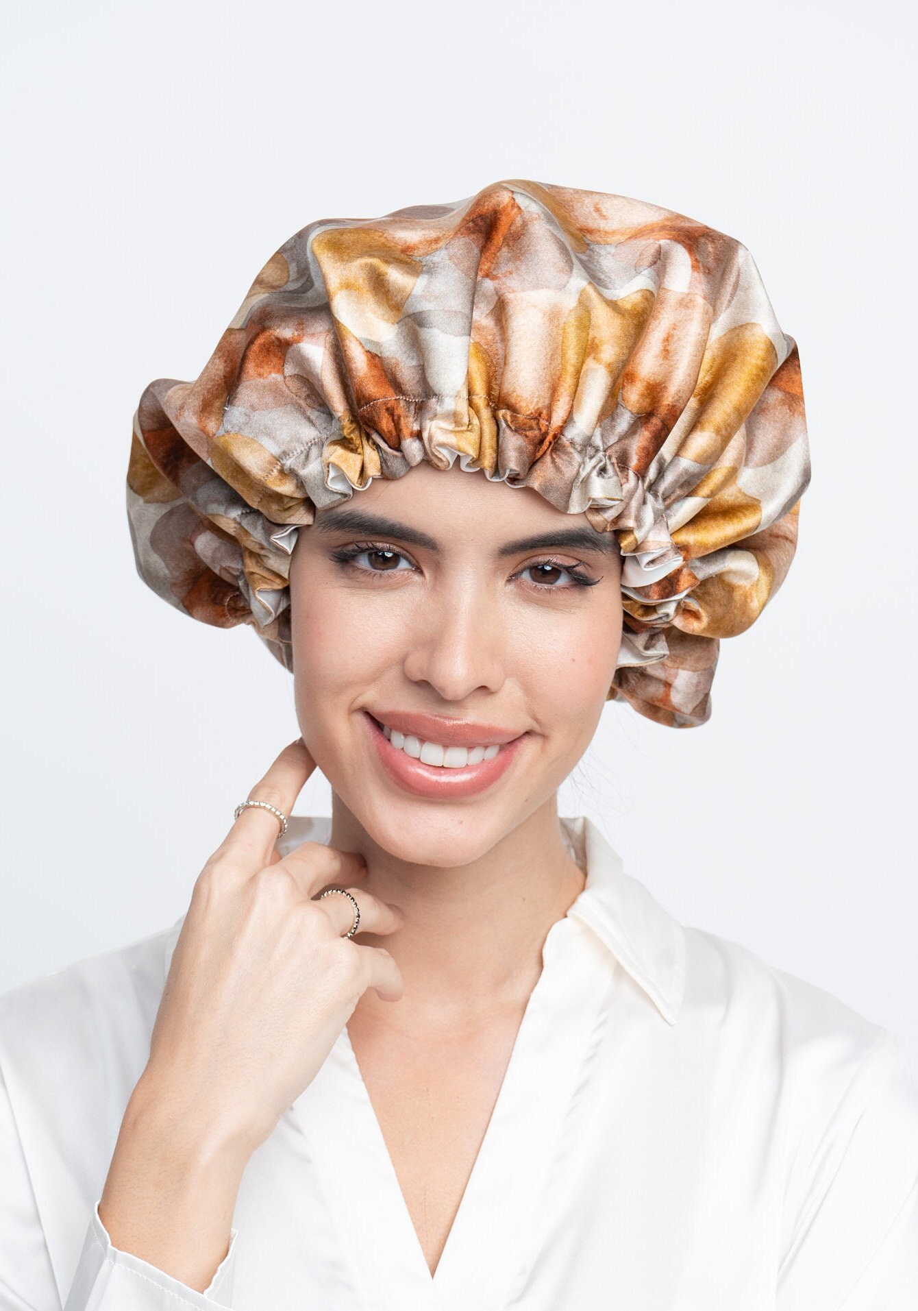 100% Pure Mulberry Silk Bonnet/ Sleep Cap/reversible/ Adjustable String ...
