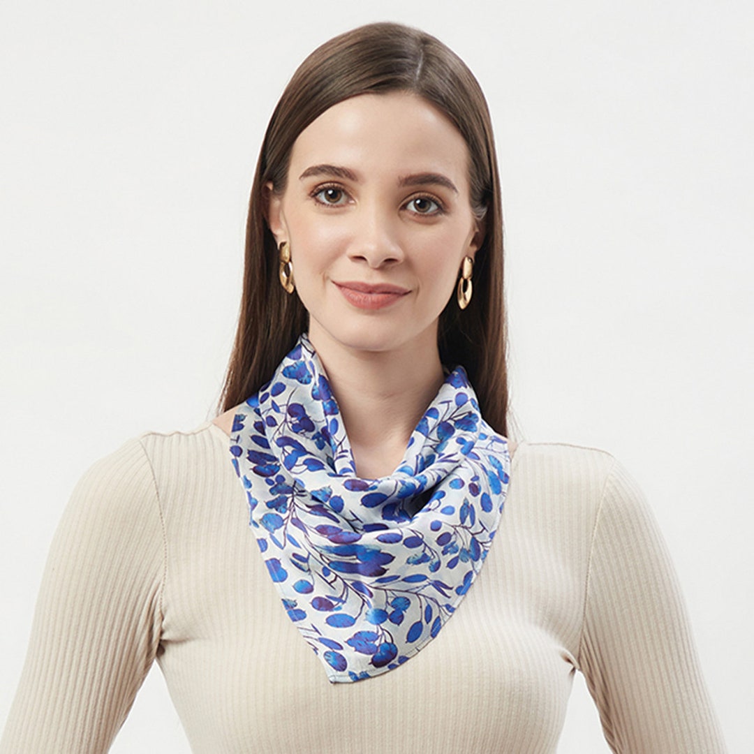 100% Silk Neckerchief, Neck Scarf, Bandana, Square Scarf, Women's Scarf ...