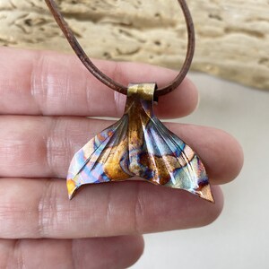 Bronze Fish Tail Necklace Whale Tail Pendant Surfer Jewelry | Etsy