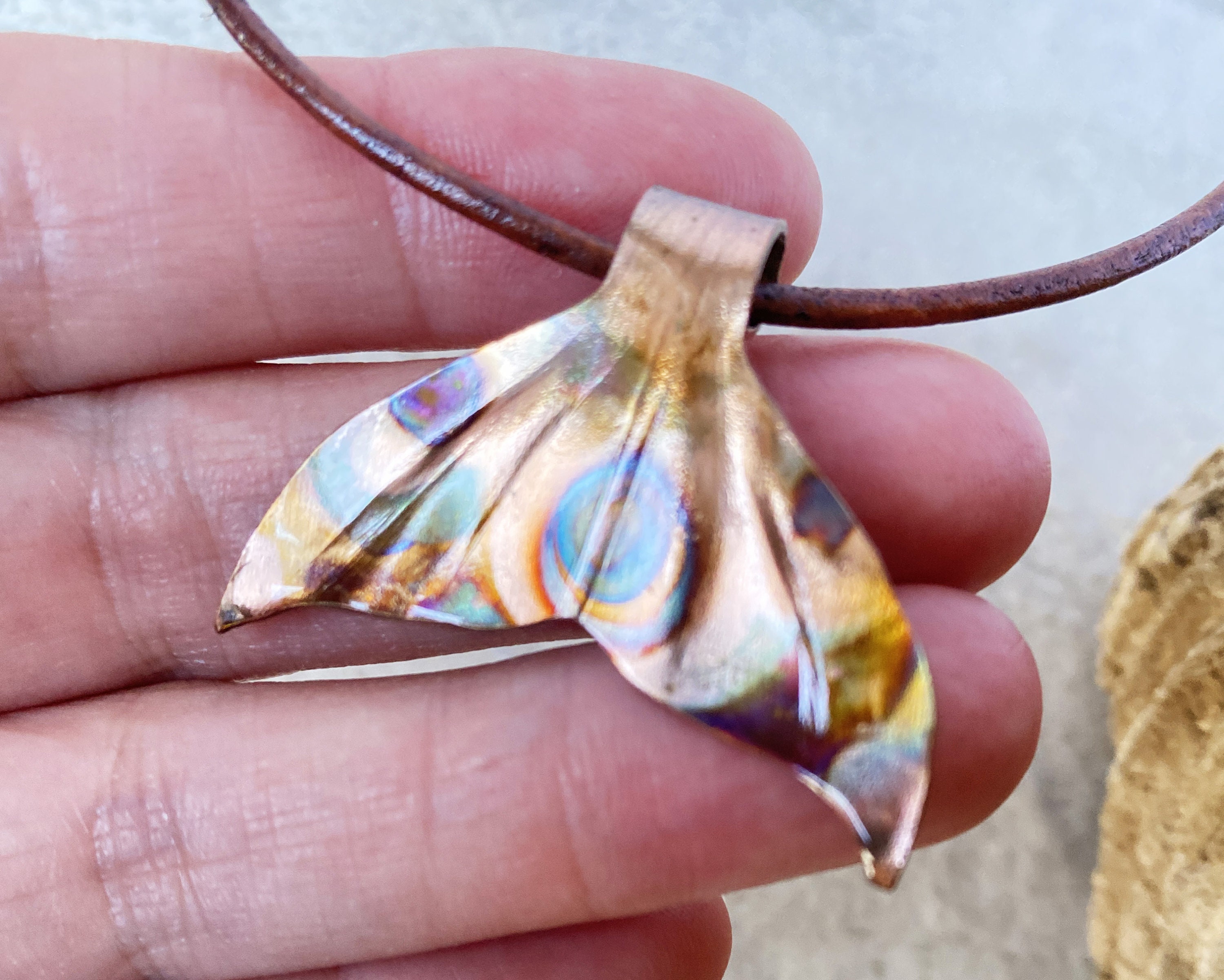 Bronze Fish Tail Necklace, Whale Tail Pendant, Surfer Jewelry, Mermaid ...