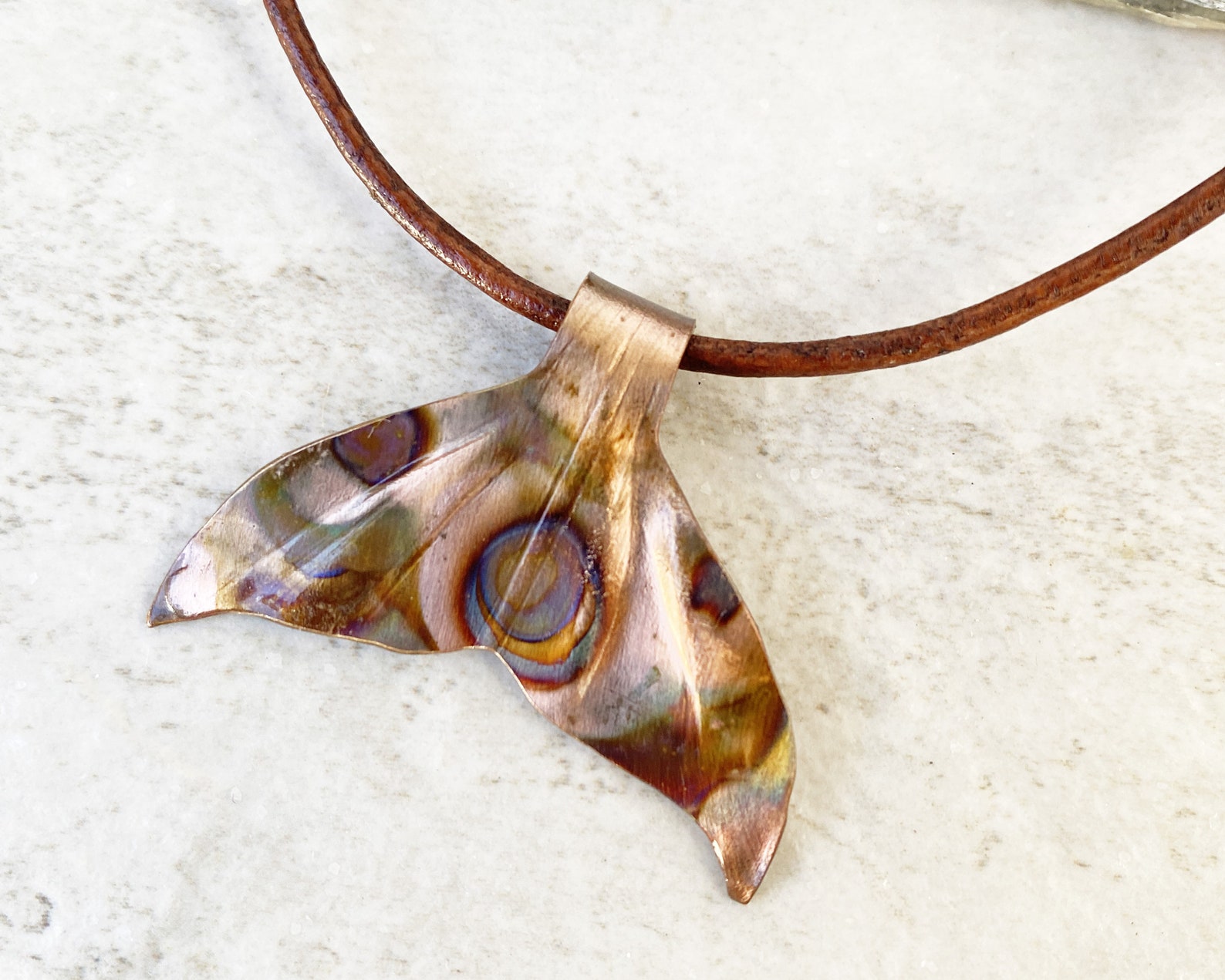 Bronze Fish Tail Necklace, Whale Tail Pendant, Surfer Jewelry, Mermaid ...