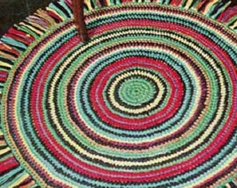Crochet RUG Pattern Vintage 70s Cut Loop Rug-mat Color Mat-rug-floor ...